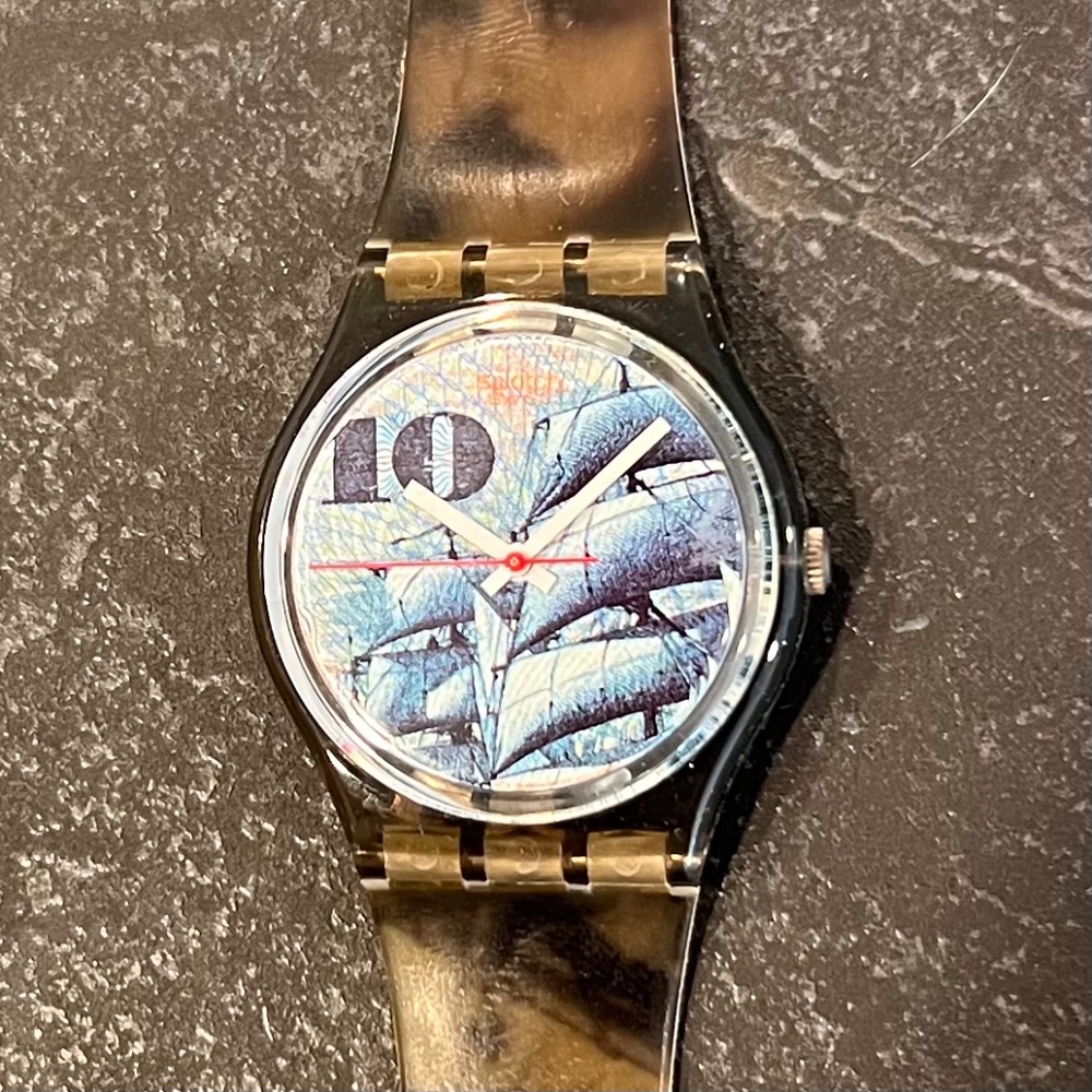 1991 Vintage Swatch Watch, Mark, Gn107 - Gem